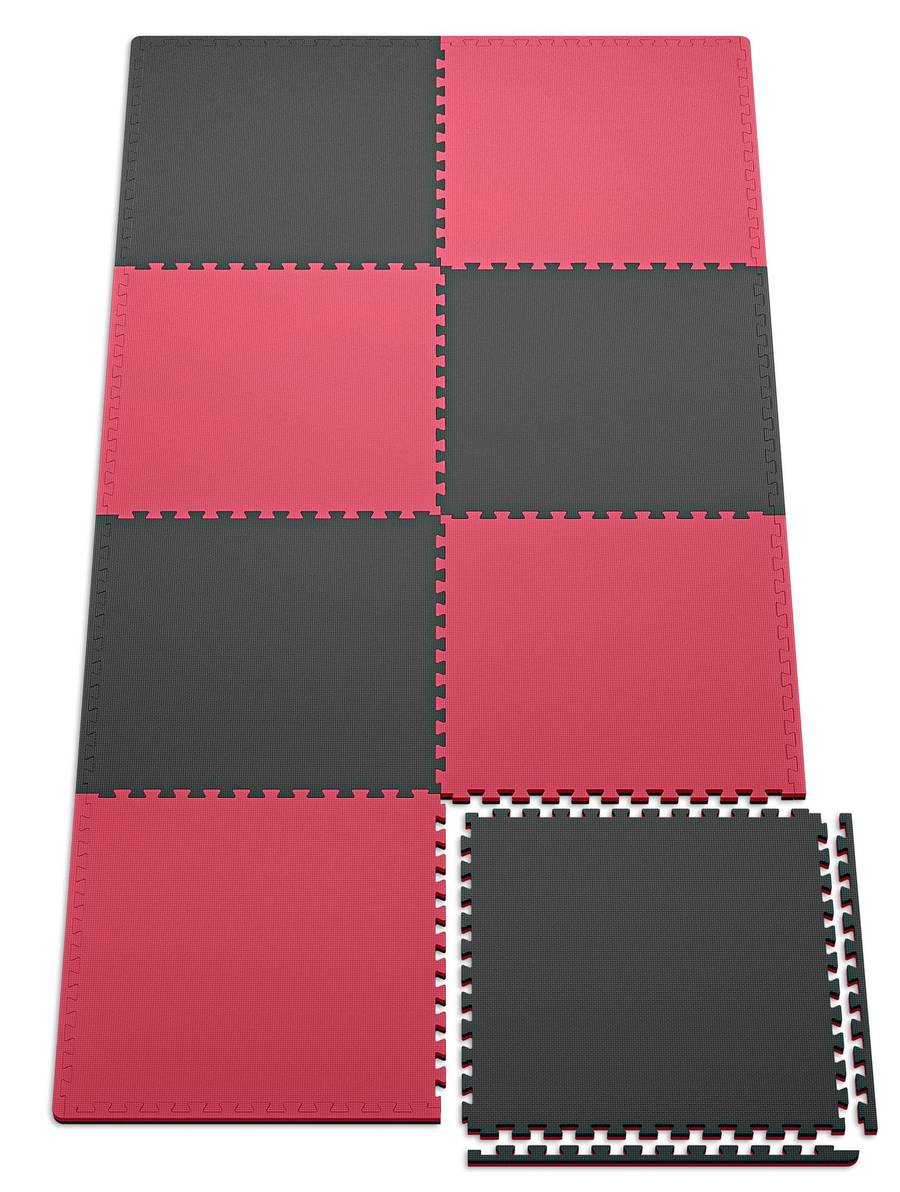 Mata puzzle EVA 2cm czarno/czerwona - 8 sztuk | Ceny producenta - Sklep ...